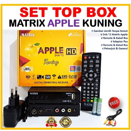 Jual STB MATRIX DVBT2 APPLE KUNING HD | Shopee Indonesia