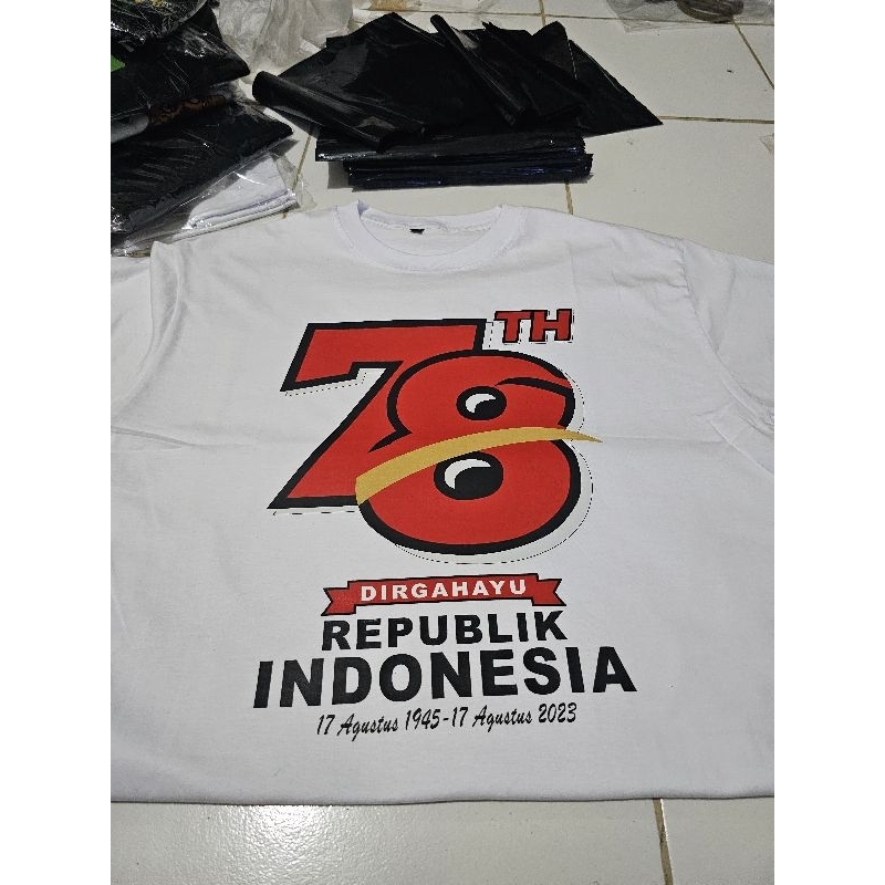 Jual Kaos Dirgahayu republik indonesia 78 desain depan besar / kaos panitia 17 agustus 2023 ...