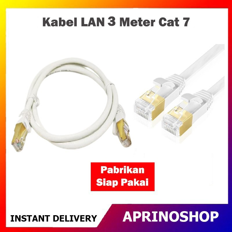 Jual Kabel LAN 3 Meter Cat 7 UTP RJ45 Kabel Pabrikan LAN 3M Cat7 | Shopee Indonesia