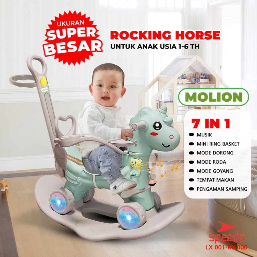 Jual MAINAN KUDA KUDAAN ANAK ROCKING HORSE RIDE ON SPEED MOLION 3IN1 ...