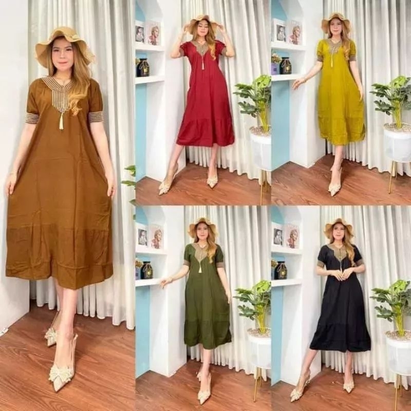 Jual Daster andin polos DRESS RENDA( kerah- V)//dress wanita // daster ...
