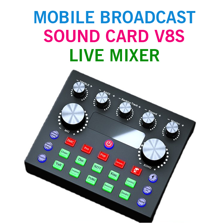 Jual Soundcard V8S Mixer USB External Sound Card Bluetooth Amplifier ...