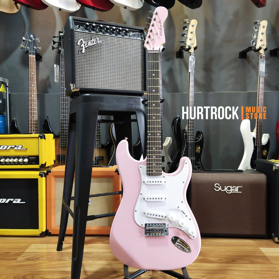 Jual Stratocaster Marleen Guitar Gitar electric Shell pink | Shopee ...