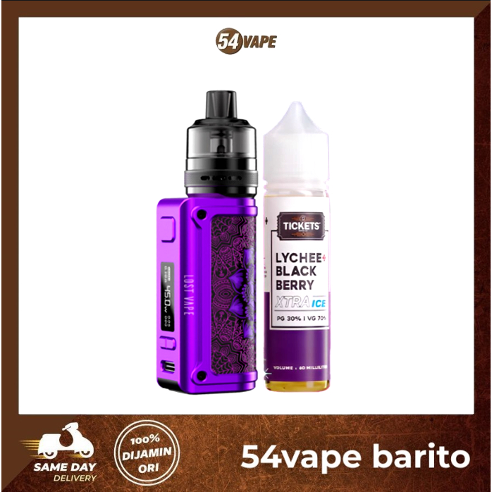 Jual Lost Vape Thelema Mini Kit Mod 45w Authentic + Liquid Ticket 60ml ...