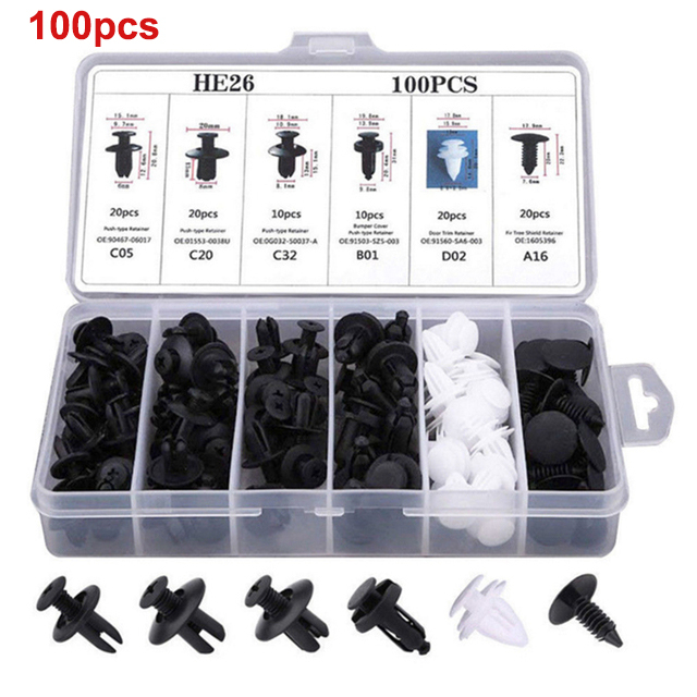 Jual 100PCS Baut Rivet Mobil Universal/Clip Trim Kit Mobil/Car Push Pin ...