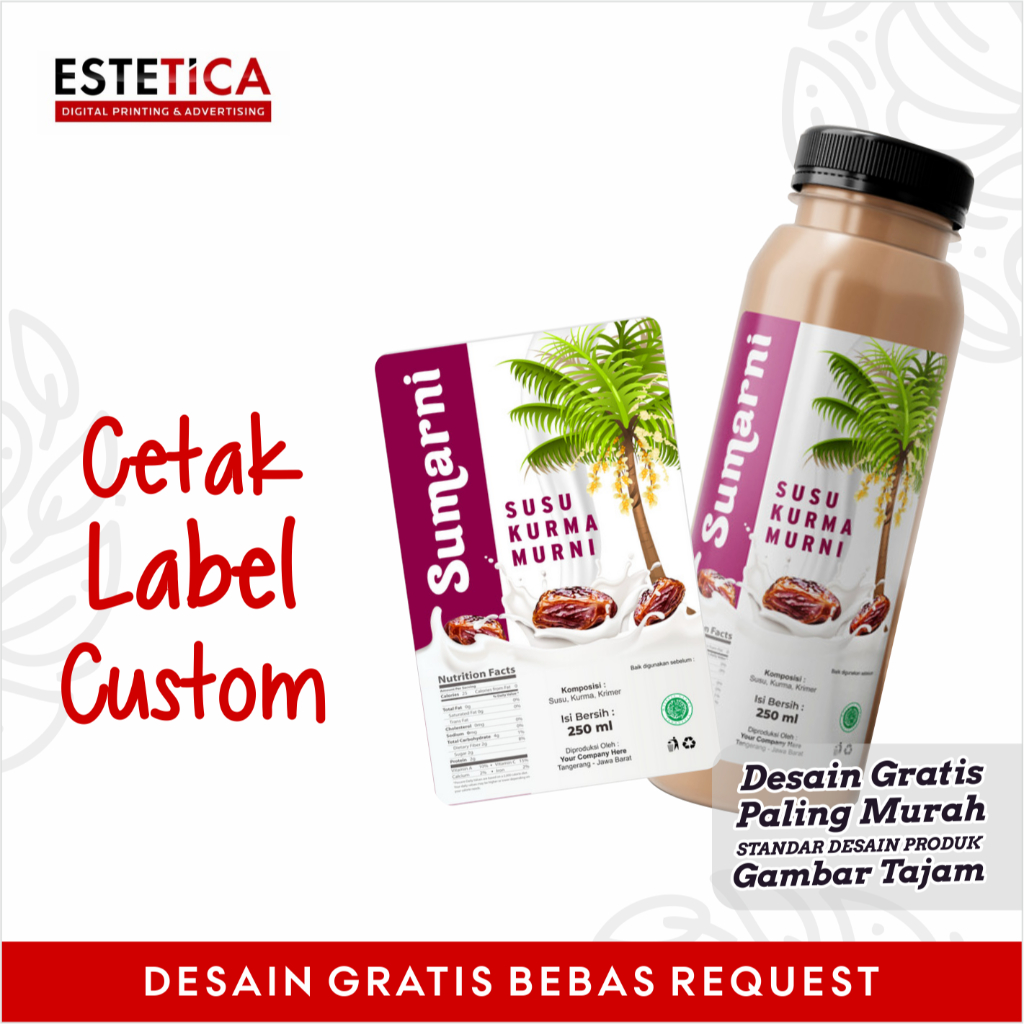Jual Print Cetak Sticker Stiker Label Minuman Botol Logo Produk Usaha ...