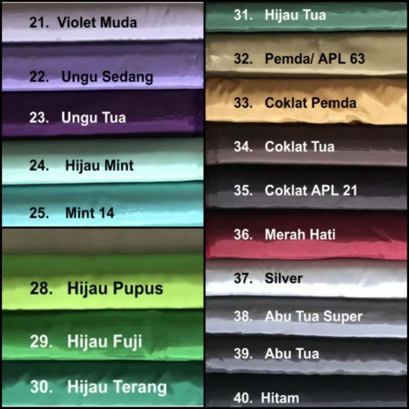 Jual (Per Meter) Kain Satin Peles Abutai Habute permeter Murah meteran ...