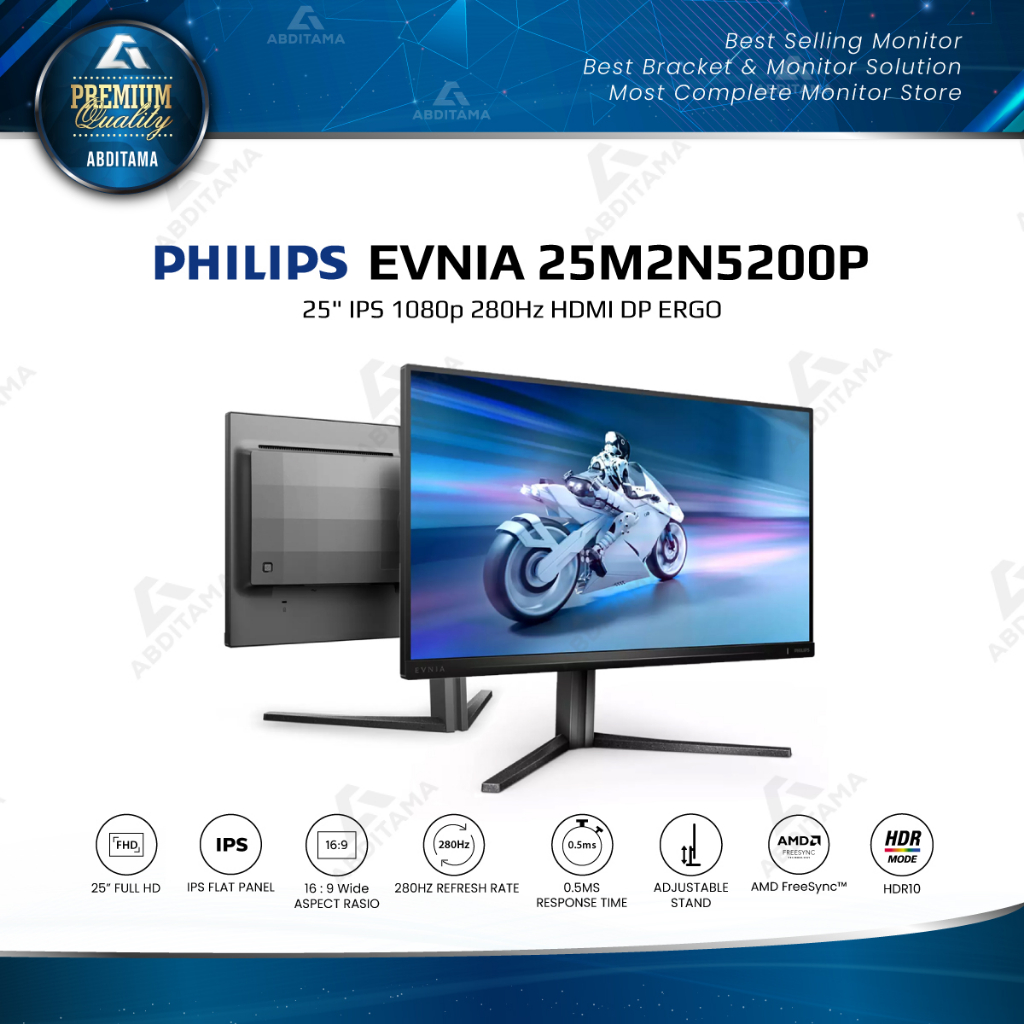 Jual Monitor LED PHILIPS EVNIA 25M2N5200P 25" IPS 1080p 280Hz HDMI DP ...