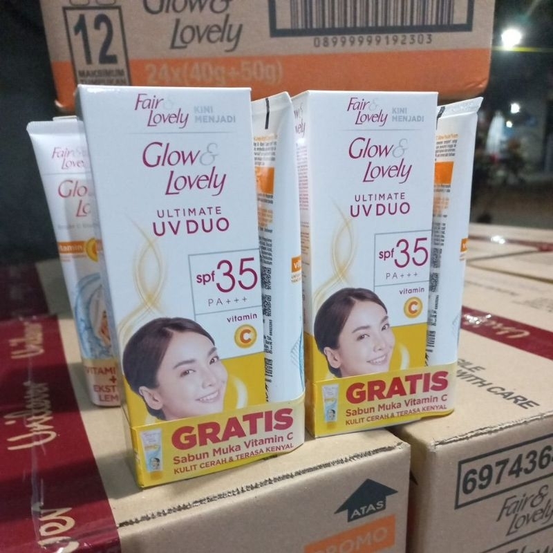 Jual Glow & Lovely Ultimate Uv Duo Spf35+++ Vitamin C 40g Free Facial Form 50g | Shopee Indonesia