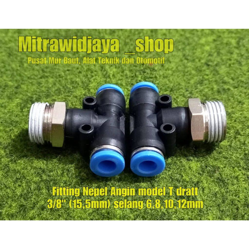 Jual Fitting pneumatic / sambungan drat 1/8" 1/4" 3/8" 1/2" selang angin 6mm 8mm 10mm 12mm Model ...