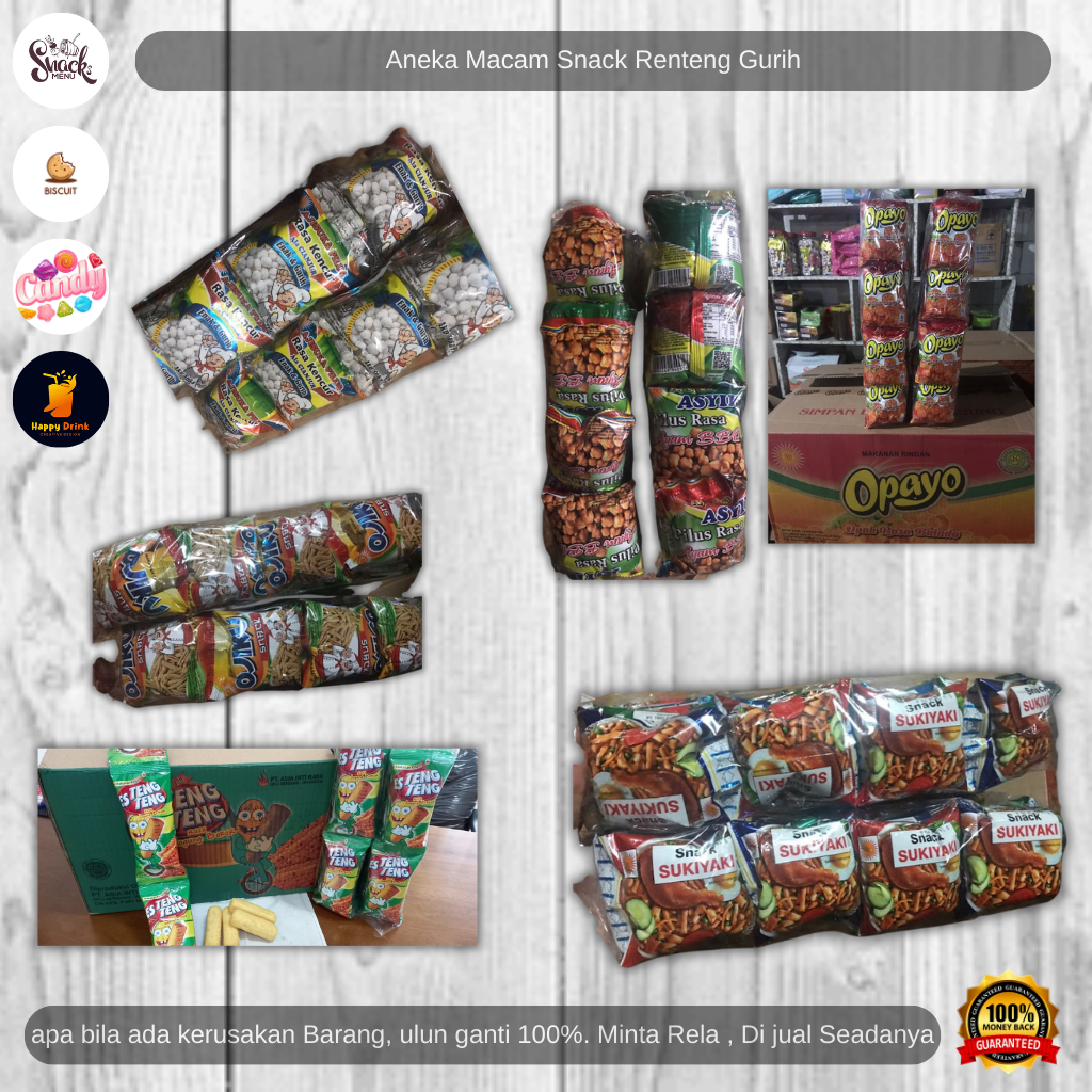 Jual Aneka Macam Snack / Makanan Ringan Renteng Gurih dan Enak | Shopee ...