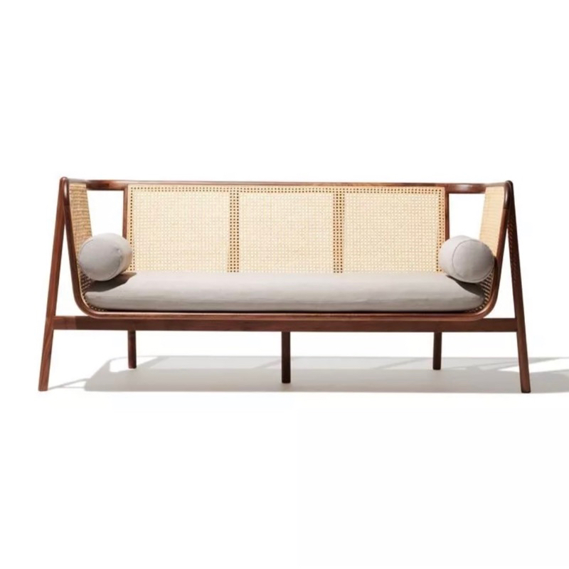 Jual sofa retro kayu jati rotan minimalis terbaru + busa dan guling ...