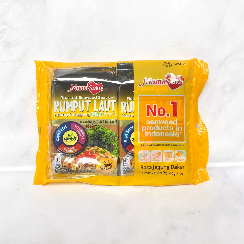 Jual Nori Mama suka Rumput Laut Rasa Jagung Bakar 2x4.5gr | Shopee ...