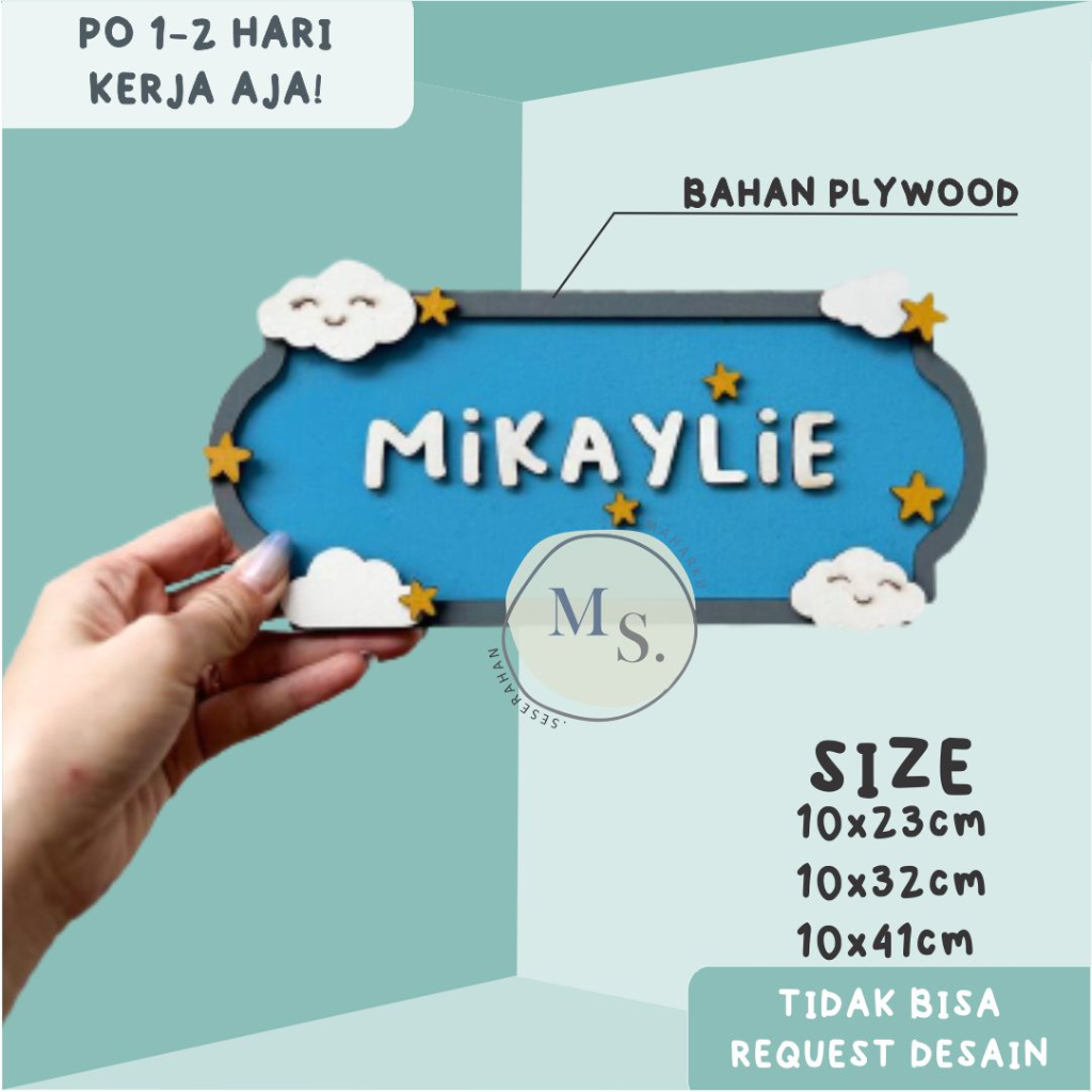 Jual Custome Papan Nama Pintu Kamar Karakter Kayu Dekorasi Kamar Anak ...