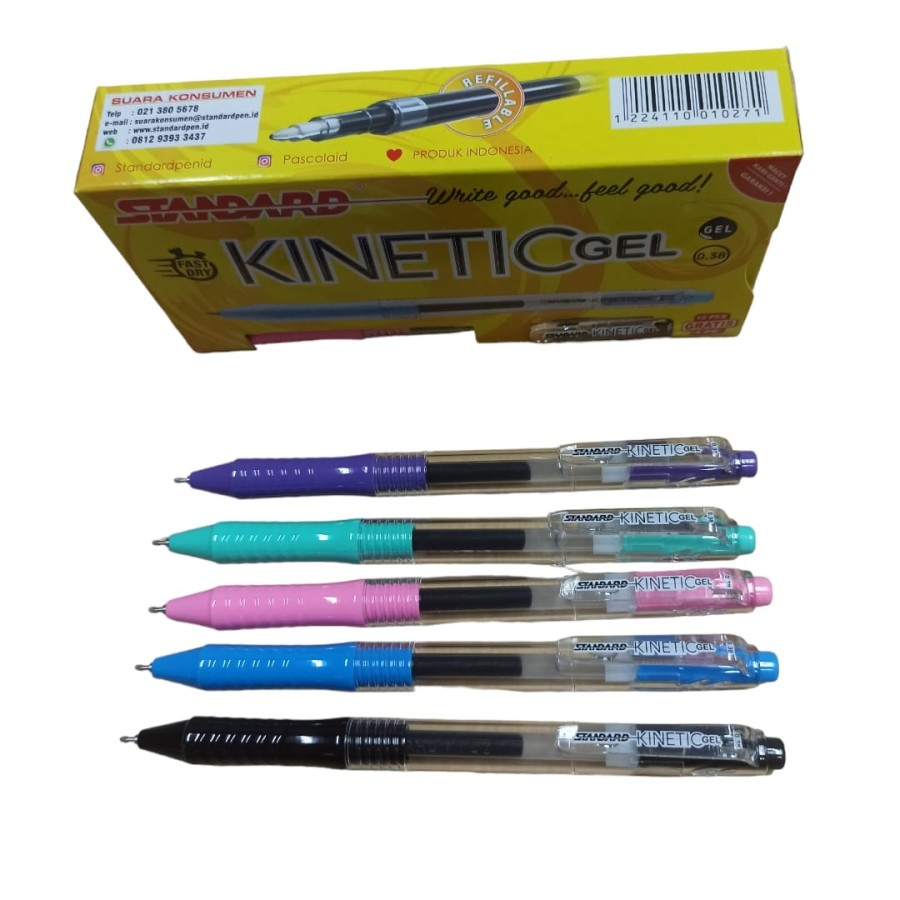 Jual Standard Gel Pen Retracable Kinetic Gel & Mojito - 0.38 mm ~ 0.5 ...