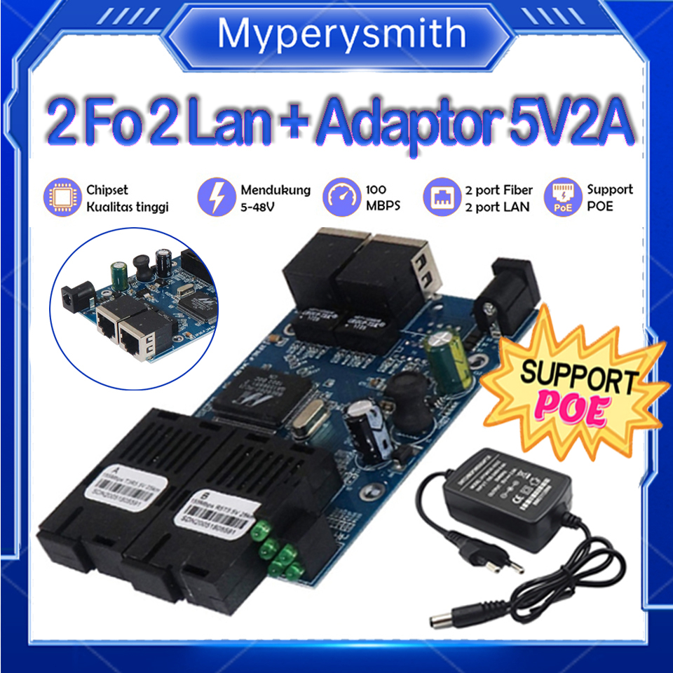 Jual [POE] Pcb Htb 2 Fo 2 Lan 10/100 Mpbs 2F2E Media Converter 2 Fo 2 ...