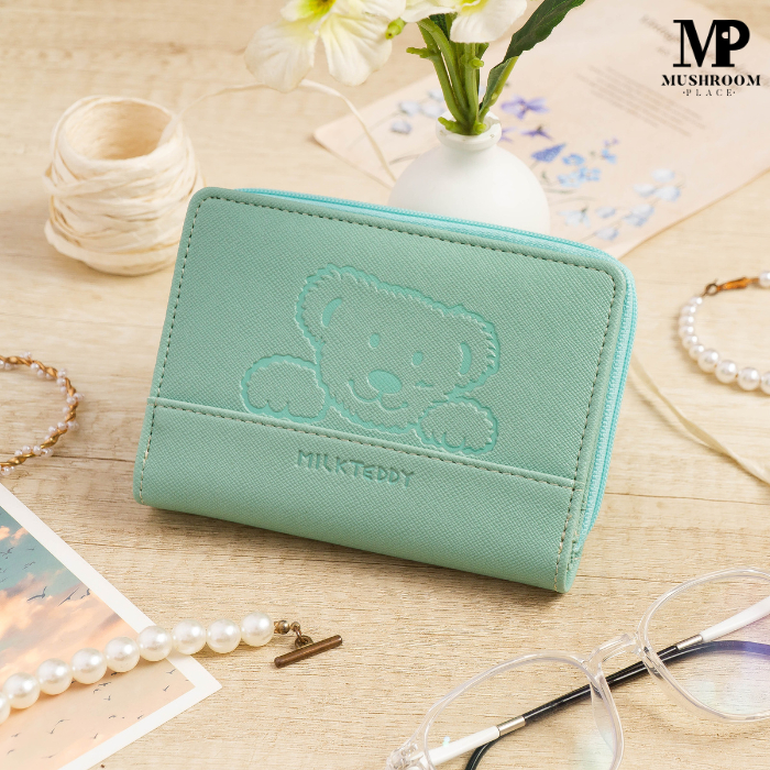 Jual Dompet Cewek Lipat Magnet Resleting MILK TEDDY Minimalis Elegan ...