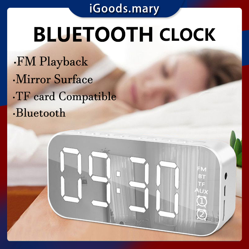 Jual Digital Clock LED Display Radio Bluetooth 5.0 Alarm Clock | Shopee ...