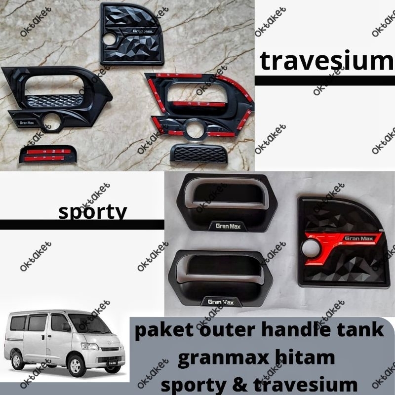 Jual paket outer handle tank Cover Grand max Granmax Full Hitam ...