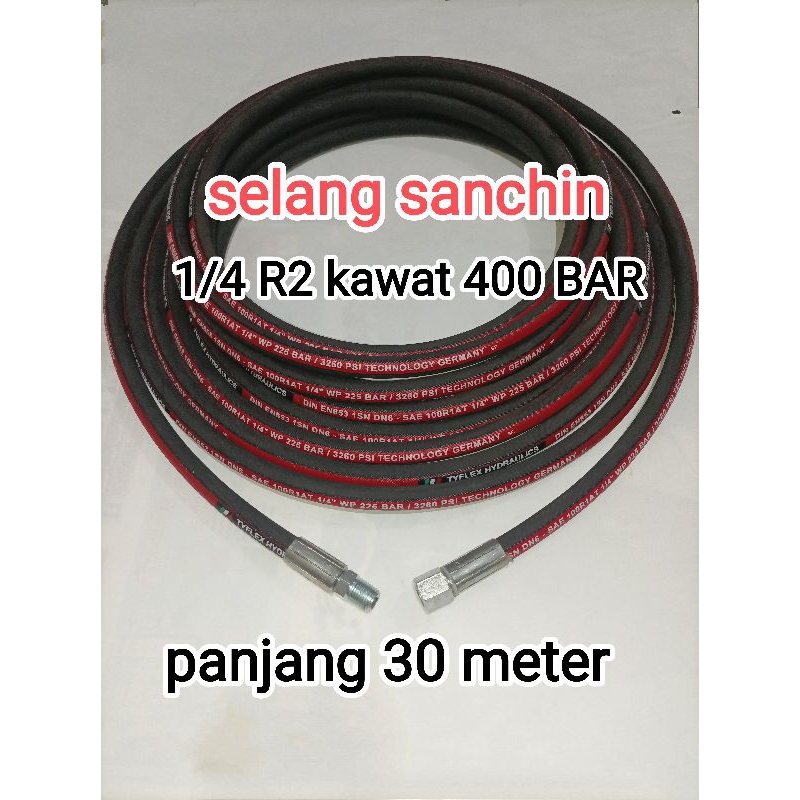 Jual selang steam sanchin panjang 30 meter 1/4 R2 kawat 400 BAR ...