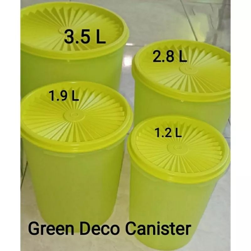 Jual Tupperware Deco Canister Hijau 2,8L. Toples Serbaguna (1pcs ...