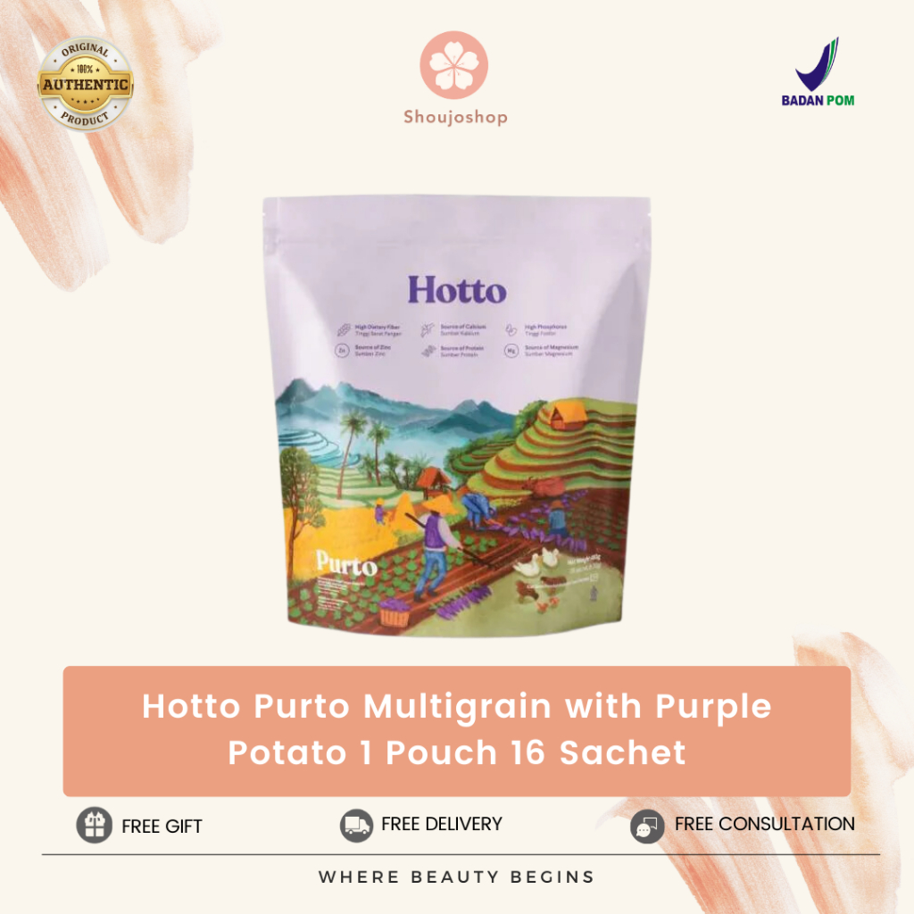 Jual Hotto Purto Multigrain with Purple Potato 1 Pouch 16 Sachet ...