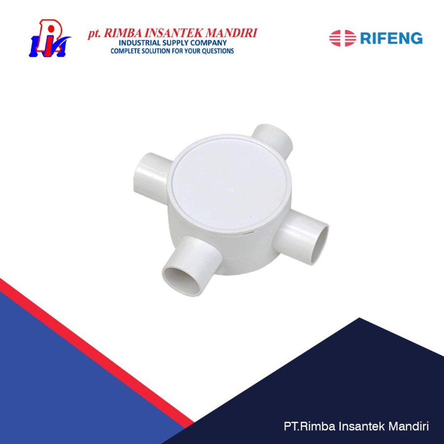 Jual Tee Dust 20mm 4 Way Through Conduit Round Junction Box Rifeng ...