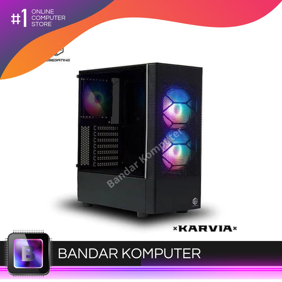 Jual Casing CUBE GAMING KARVIA V2.0 BLACK - ATX - LEFT SIDE GLASS DOOR ...