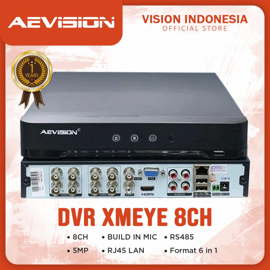 Jual DVR XMEYE 8CH 8 Channel 5MP Support Audio all channel | Shopee Indonesia