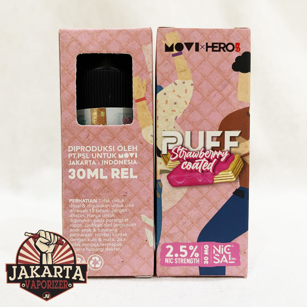 Jual [SALT] PUFF STRAWBERRY COATED WAFER SALTNIC 30ML 30MG BY MOVI ...