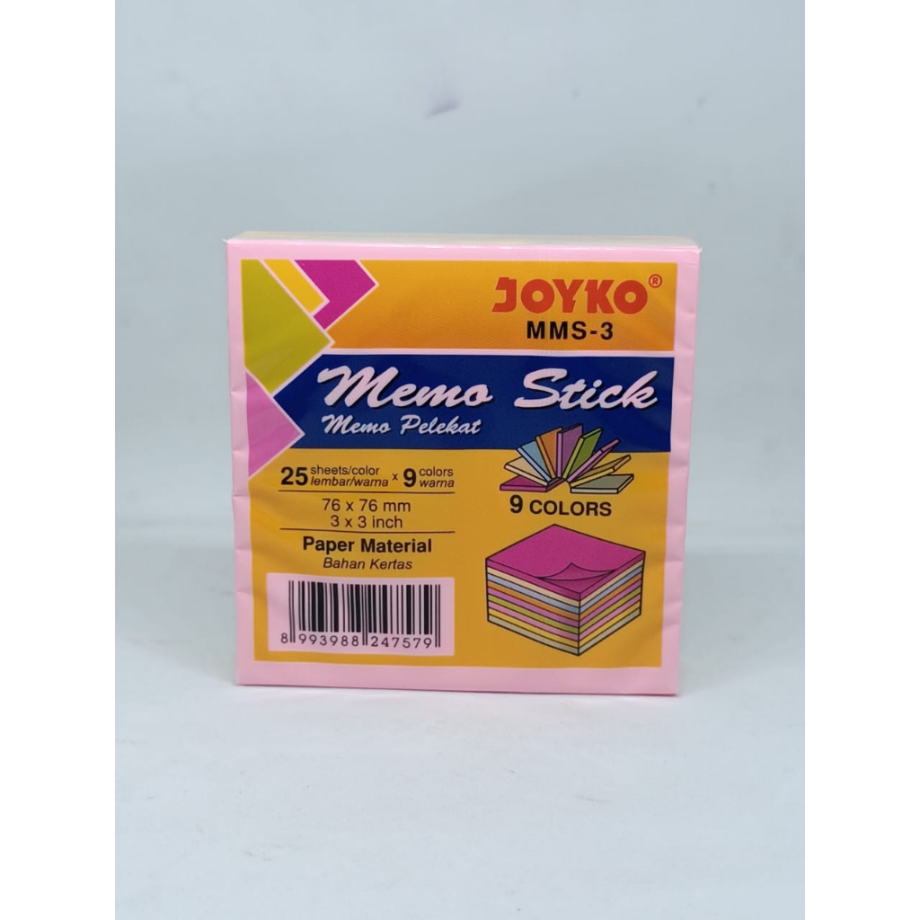 Jual STICKY NOTES MEMO 9 WARNA MEREK JOYKO ISI 225 LEMBAR | Shopee ...