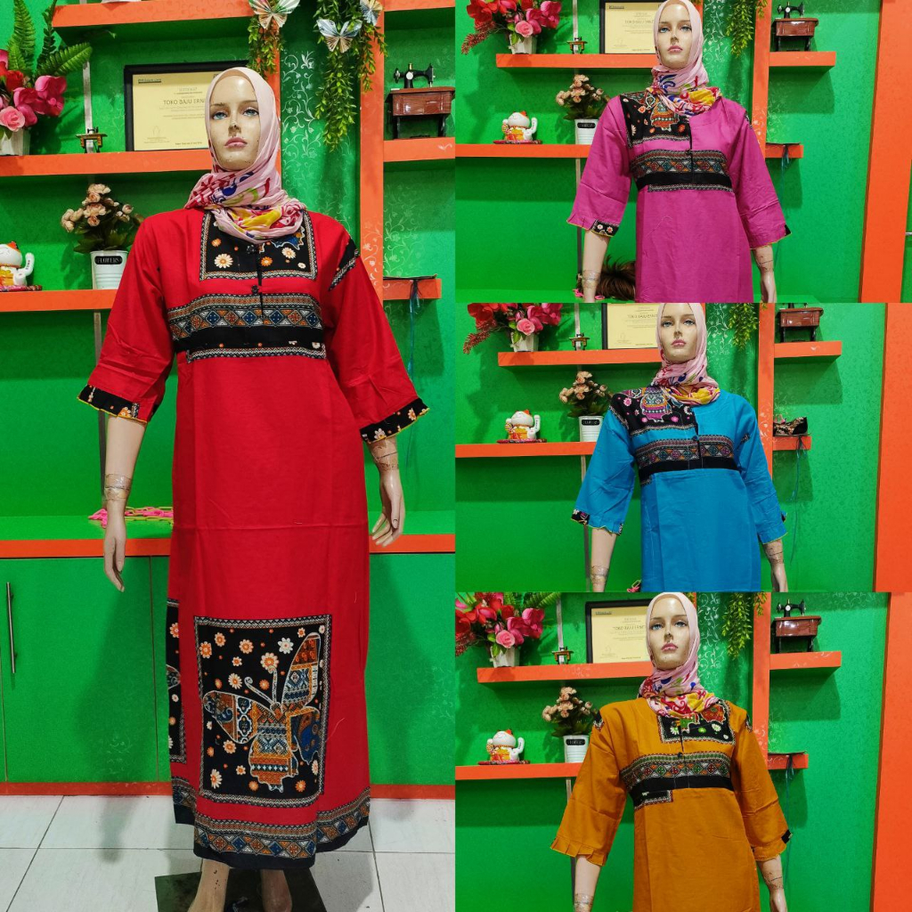 Jual GAMIS ATAU LONGDRES BAHAN KATUN BATIK BAGAN SIAPI API BISA (COD ...