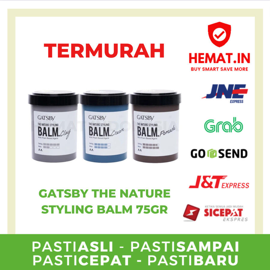 Jual GATSBY THE NATURE STYLING BALM 75GR 75 GR CREAM CLAY POMADE RAMBUT ...