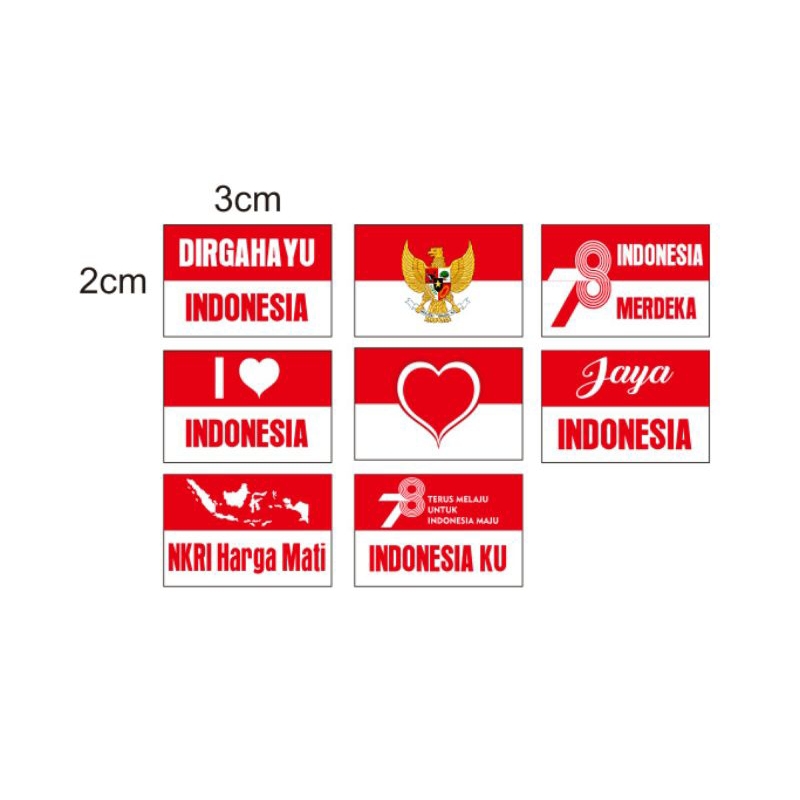 Jual Stiker Bendera Merah Putih Stiker Stiker pipi stiker nonton bola ...