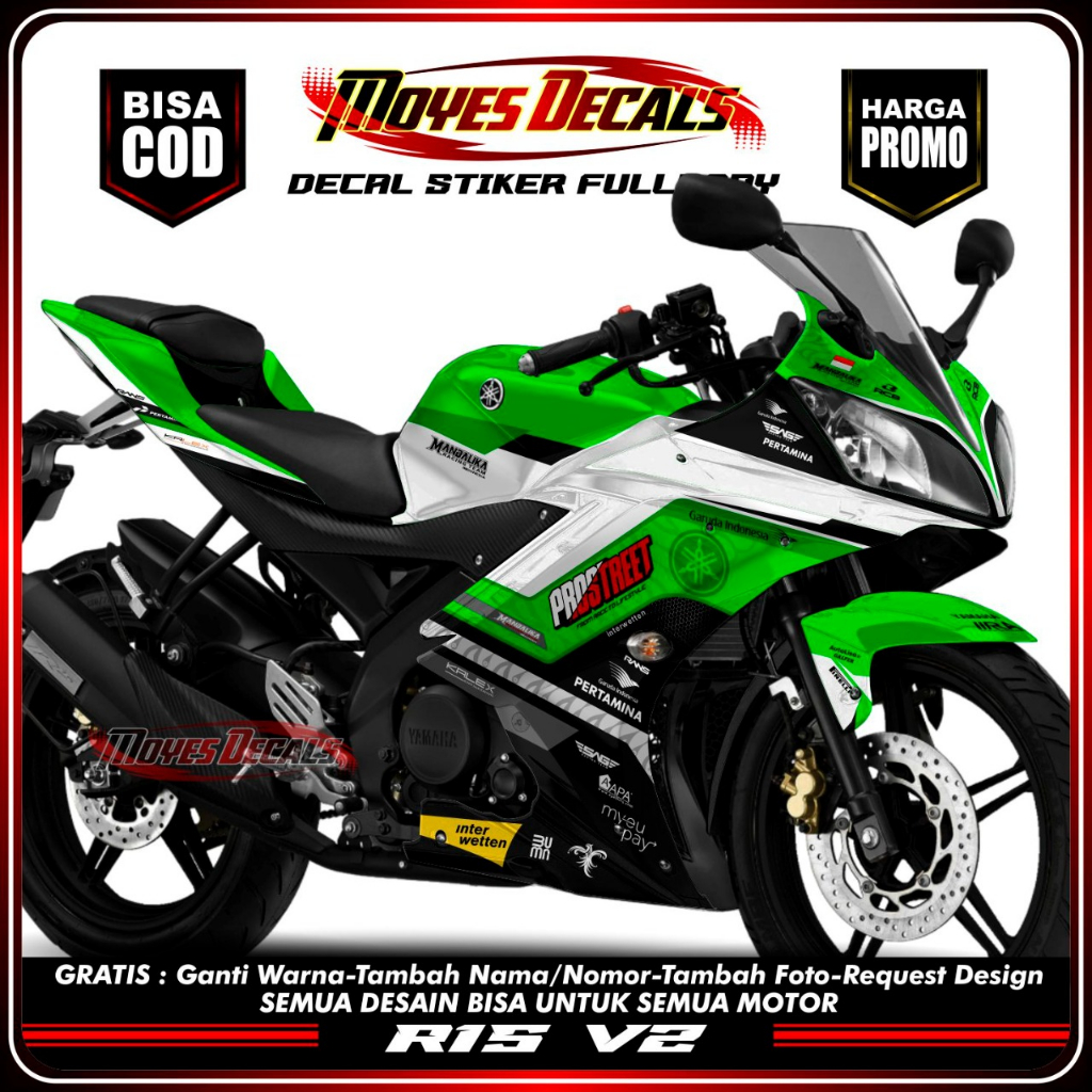 Jual Decal YAMAHA R15 V2 Full Body Stiker R15 V2 Full Body Striping R15 ...