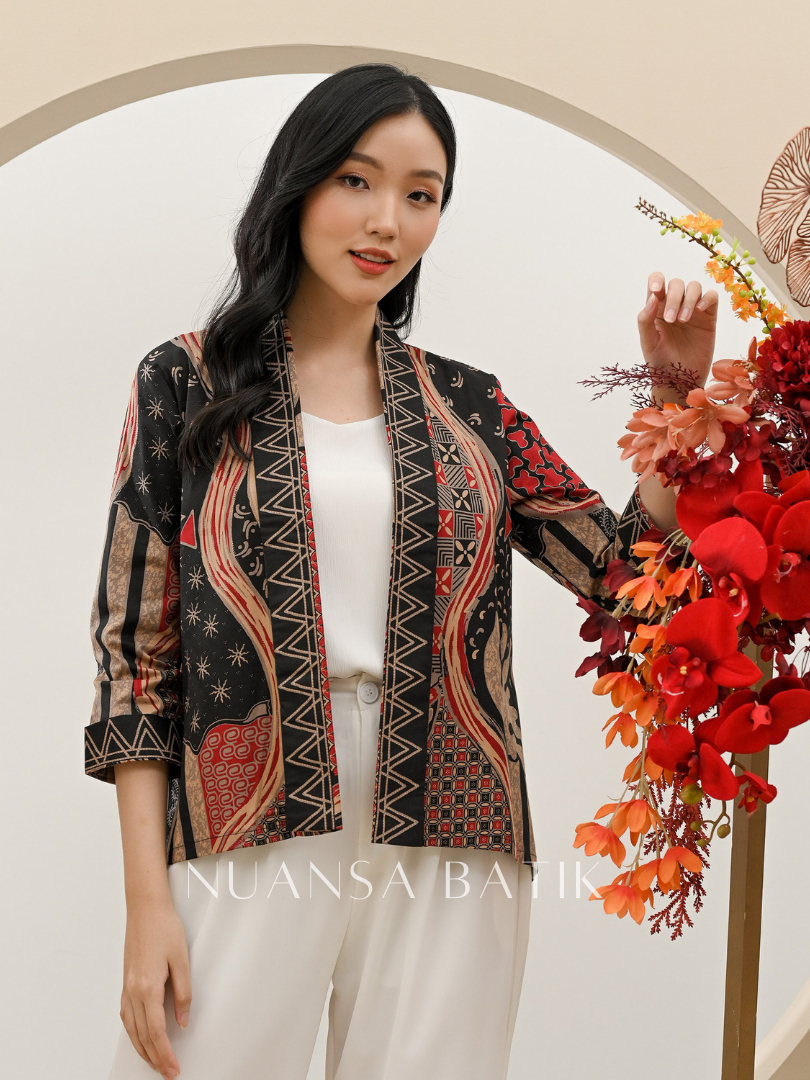 Jual Nuansa Batik Outer Batik Lengan 7/8 Bahan Katun Stretch | Shopee ...