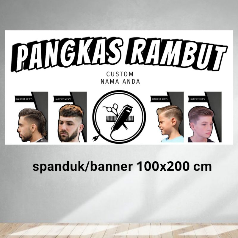 Jual SPANDUK/BANNER PANGKAS RAMBUT CUSTOM NAMA | Shopee Indonesia
