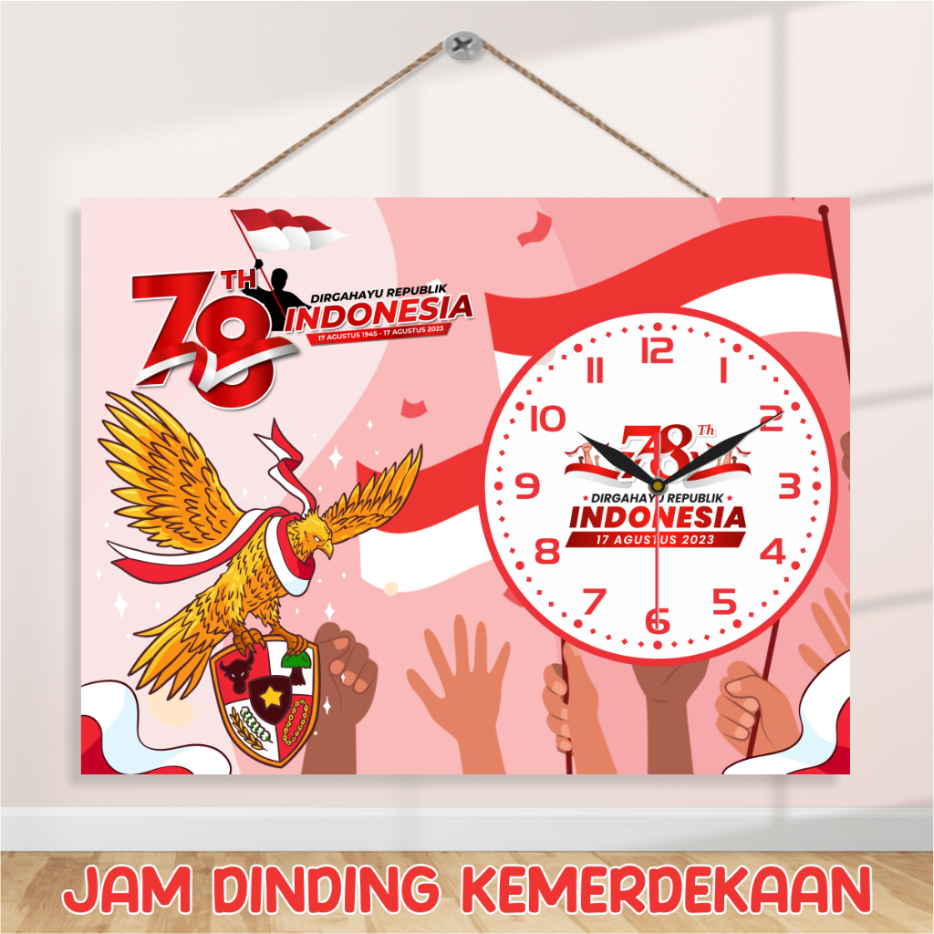 Jual Jam Dinding Kemerdekaan Custom 40x30cm | Shopee Indonesia