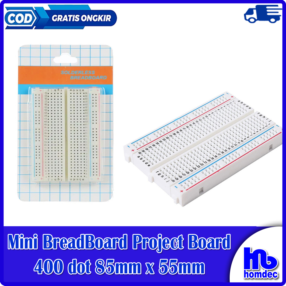 Jual BREADBOARD MB102 MINI 400 dot Untuk Project Arduino, raspberry pi, dan lain - lain | Shopee ...