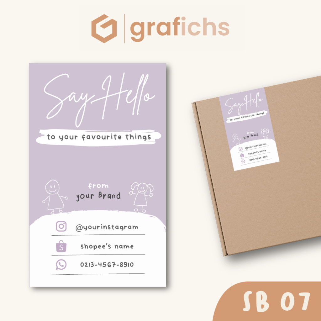 Jual 11-21 Pcs Stiker Segel Box Packaging Custom Desain SB01 - SB07 by ...