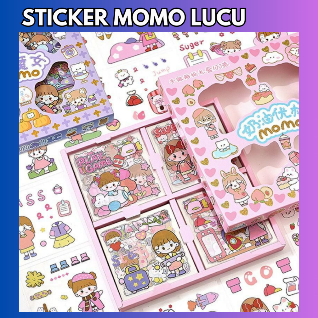Jual Stiker Viral Momo Korea - Sticker Lucu 1 Box Isi 100 Lembar ...