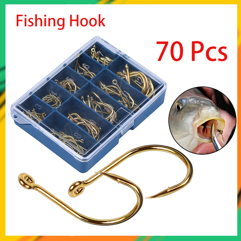 Jual Sougayilang Hook Pancing 70 Pcs Kail Pancing 3#-12# Berat 21g/0 ...