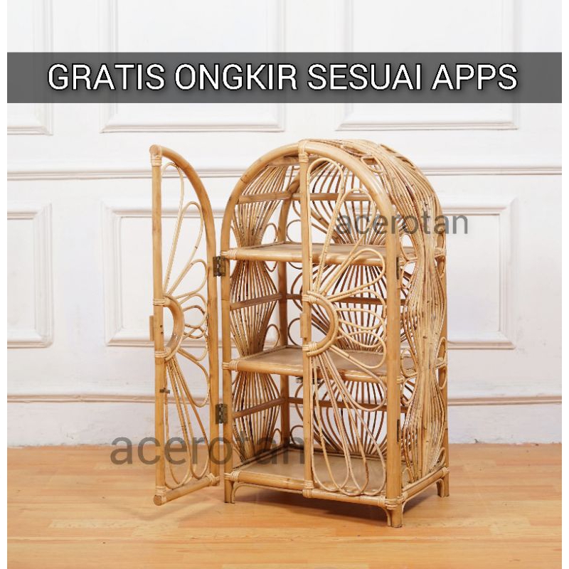 Jual PREMIUM RAK ROTAN SUSUN 3 DENGAN PINTU STANDART EXPORT | Shopee ...