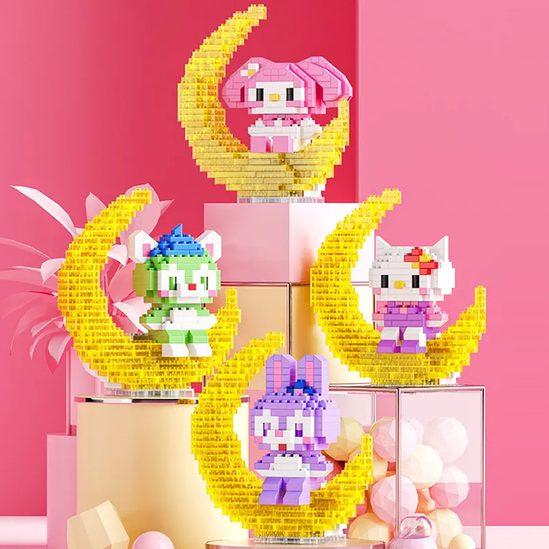 Jual 【Bisa Bersinar】Luminous Building Blocks Toy Moon Model Karakter ...