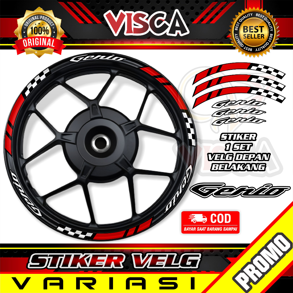 Jual Stiker Velg List Velg Motor Stiker Velg GENIO Motif RACING FLAG ...