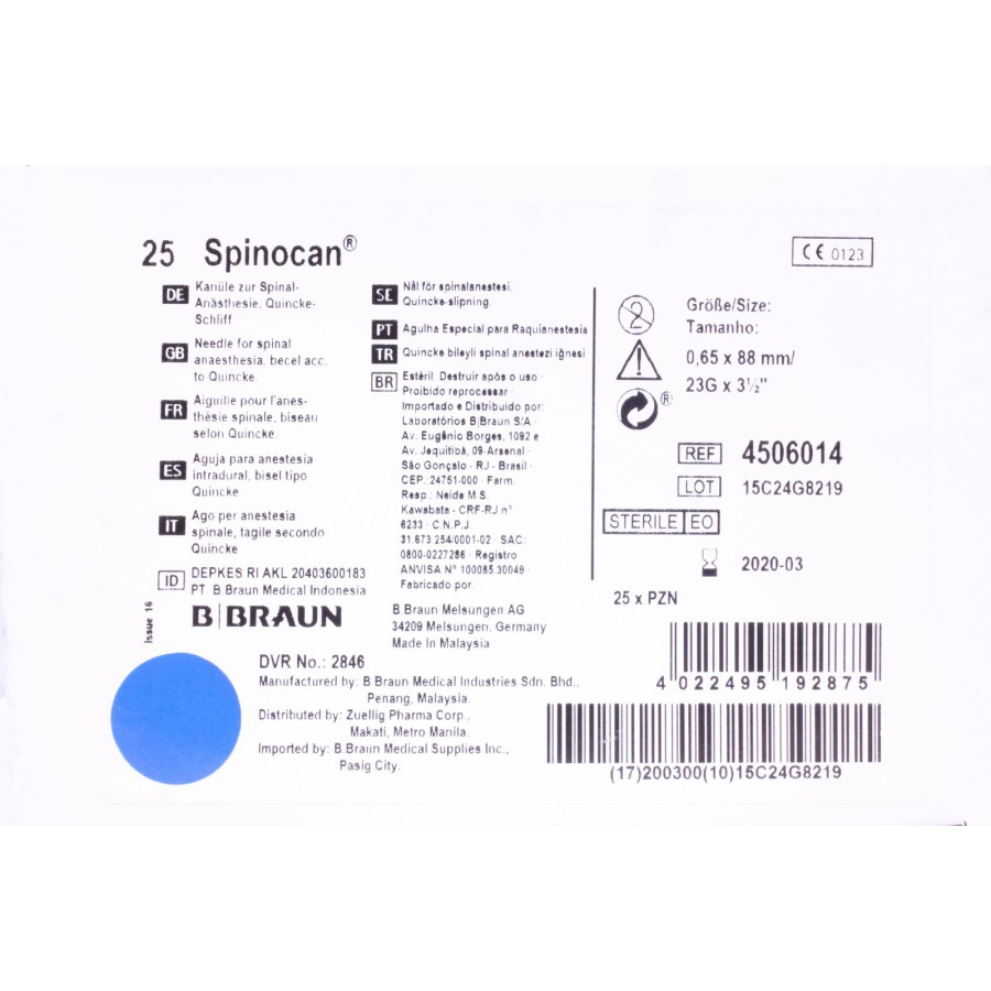Jual SPINOCAN 23 G B BRAUN / JARUM SPINAL NEEDLE 23 G | Shopee Indonesia