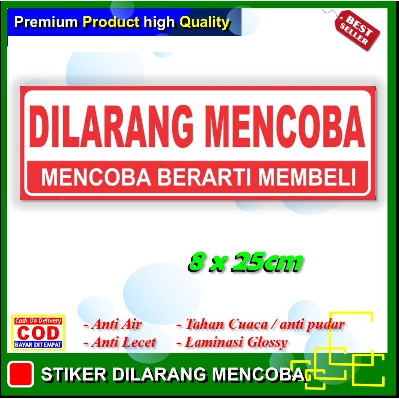 Jual Stiker dilarang mencoba berarti membeli sticker ketertiban ...