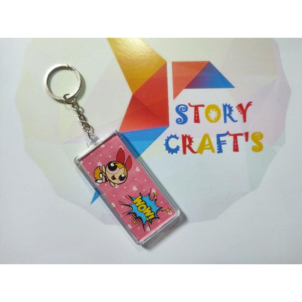 Jual Gantungan kunci insert akrilik panjang Kartun Animasi Power Puff ...