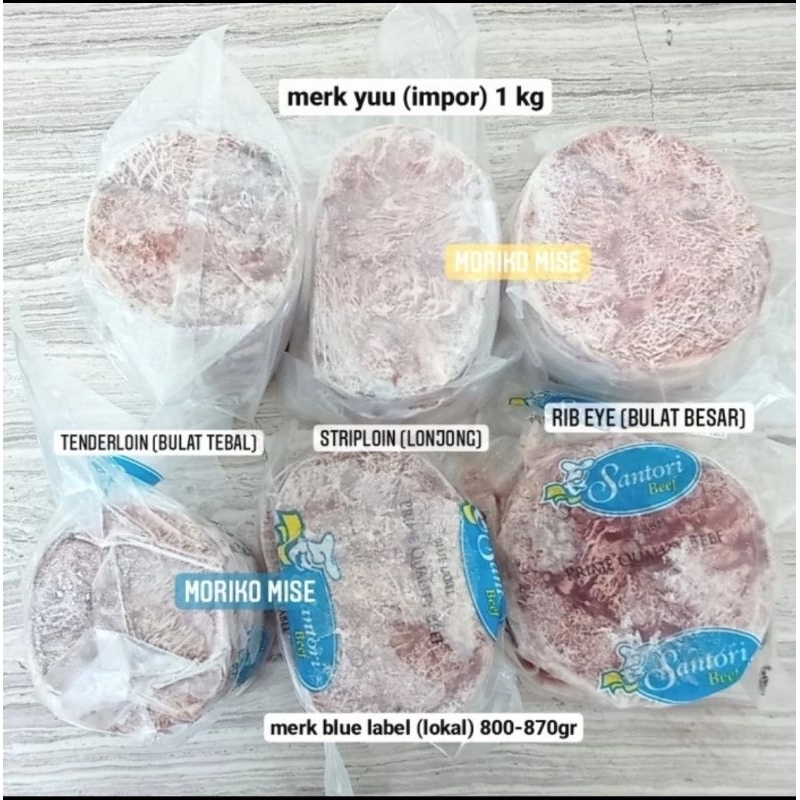 Jual blue label santori wagyu beef steak / daging steak meltique beef ...