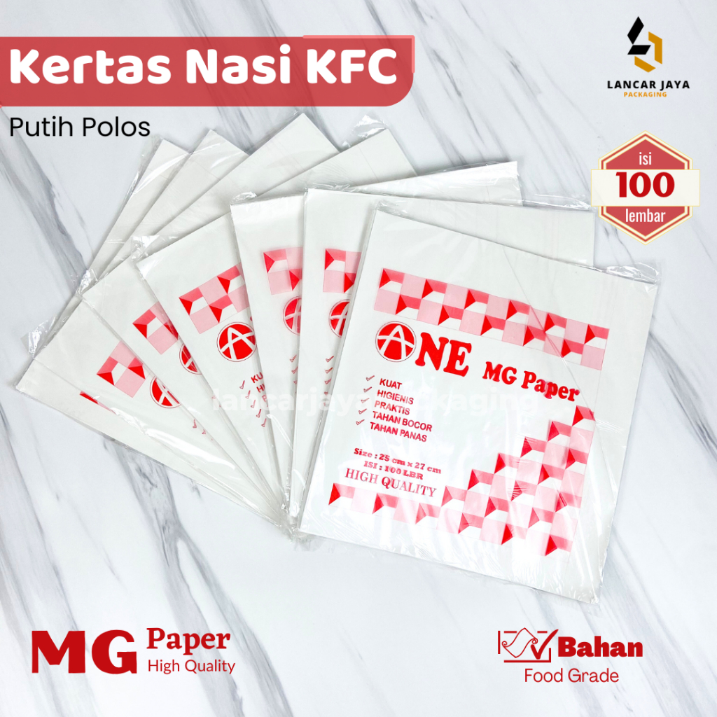 Jual [100 PCS] Kertas Nasi KFC Pembungkus Burger Kebab MG Paper One ...